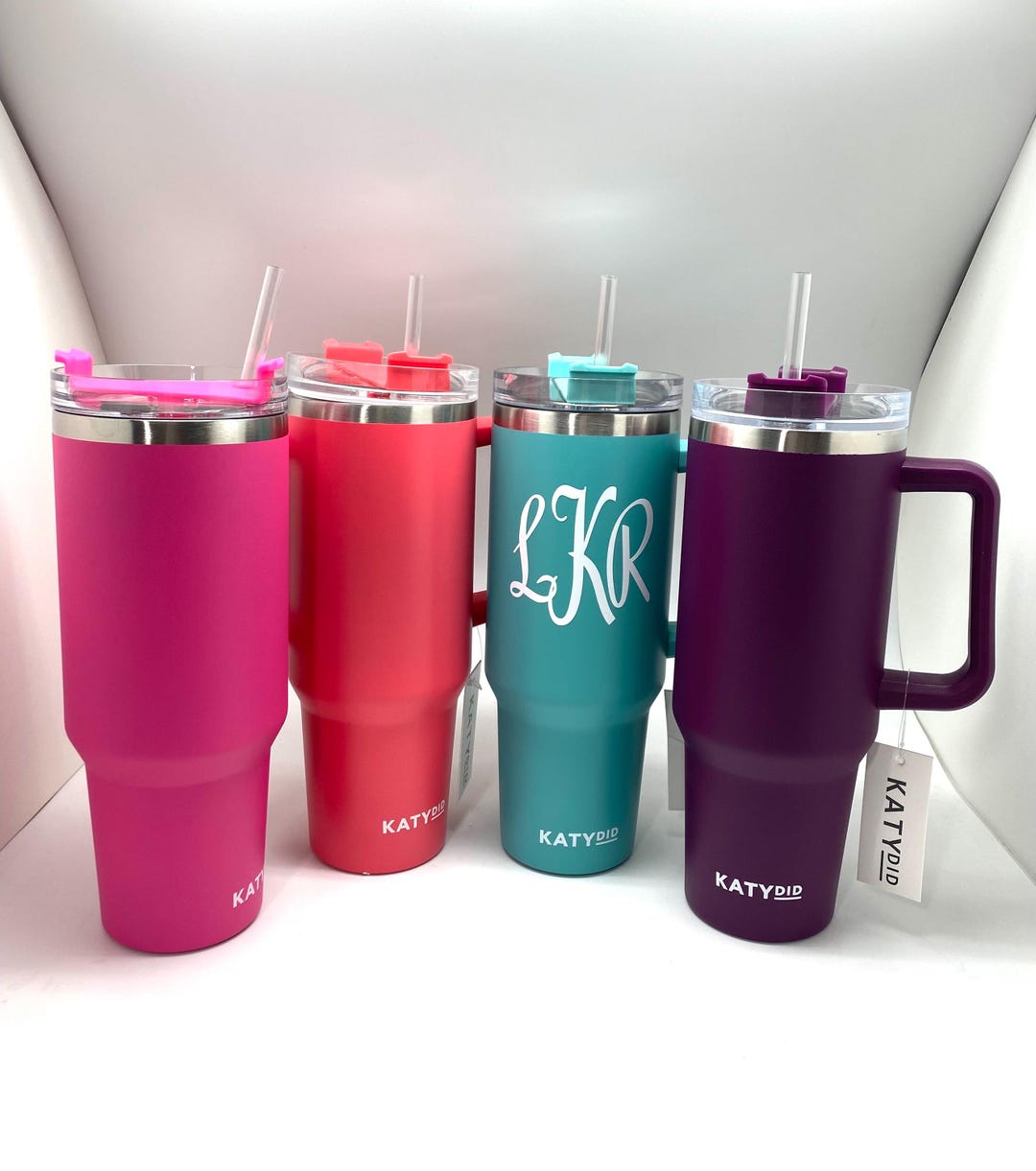 Katydid 40oz Stainless Tumbler With Straw and Handle - Personalize for ...