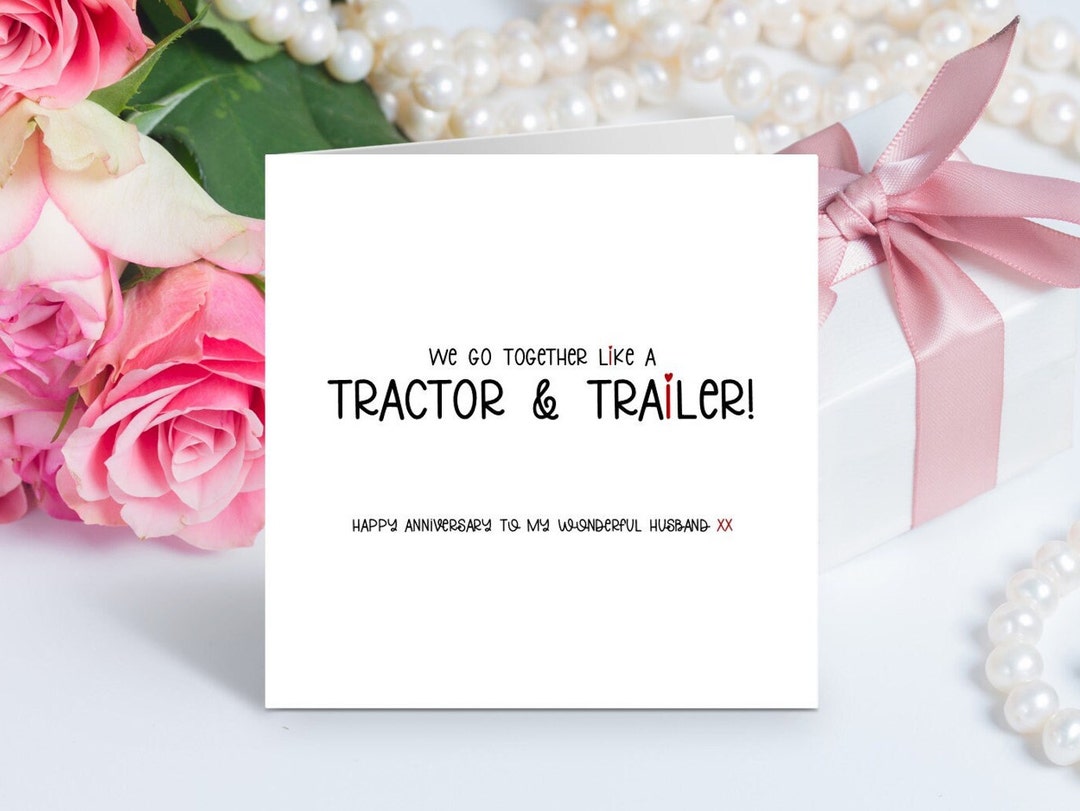 Anniversary Tractor Card, Funny Farming Card, Card for Farmer, Tractor ...