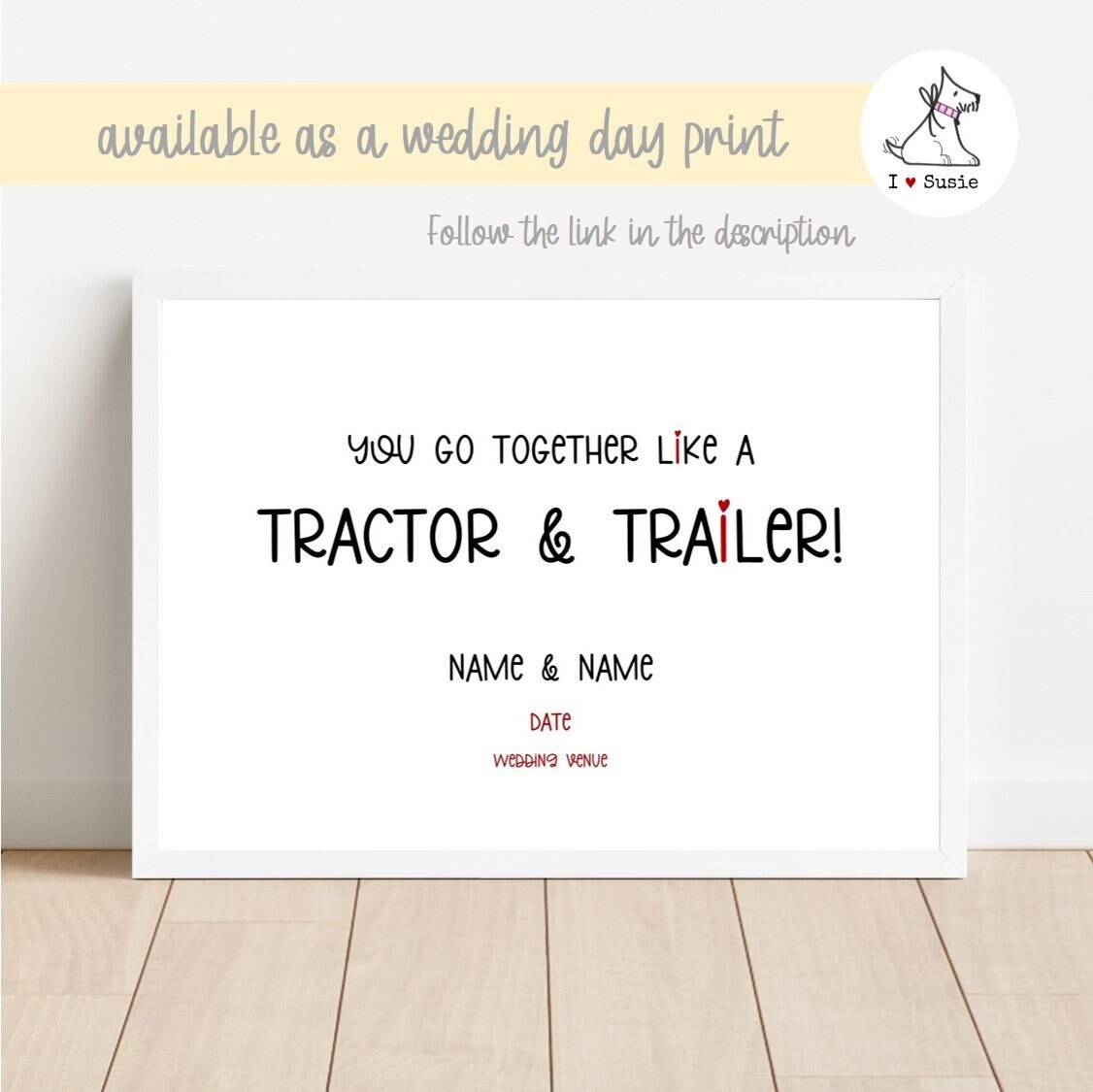 Tractor Wedding Card, Funny Farming Personalised Wedding Day Card, Card ...