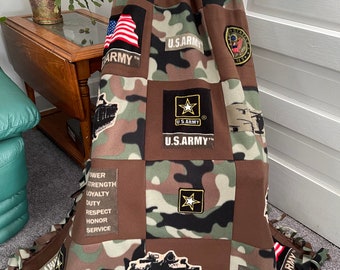 United States Army Military No Sew Fleece Blanket, United States Army ...