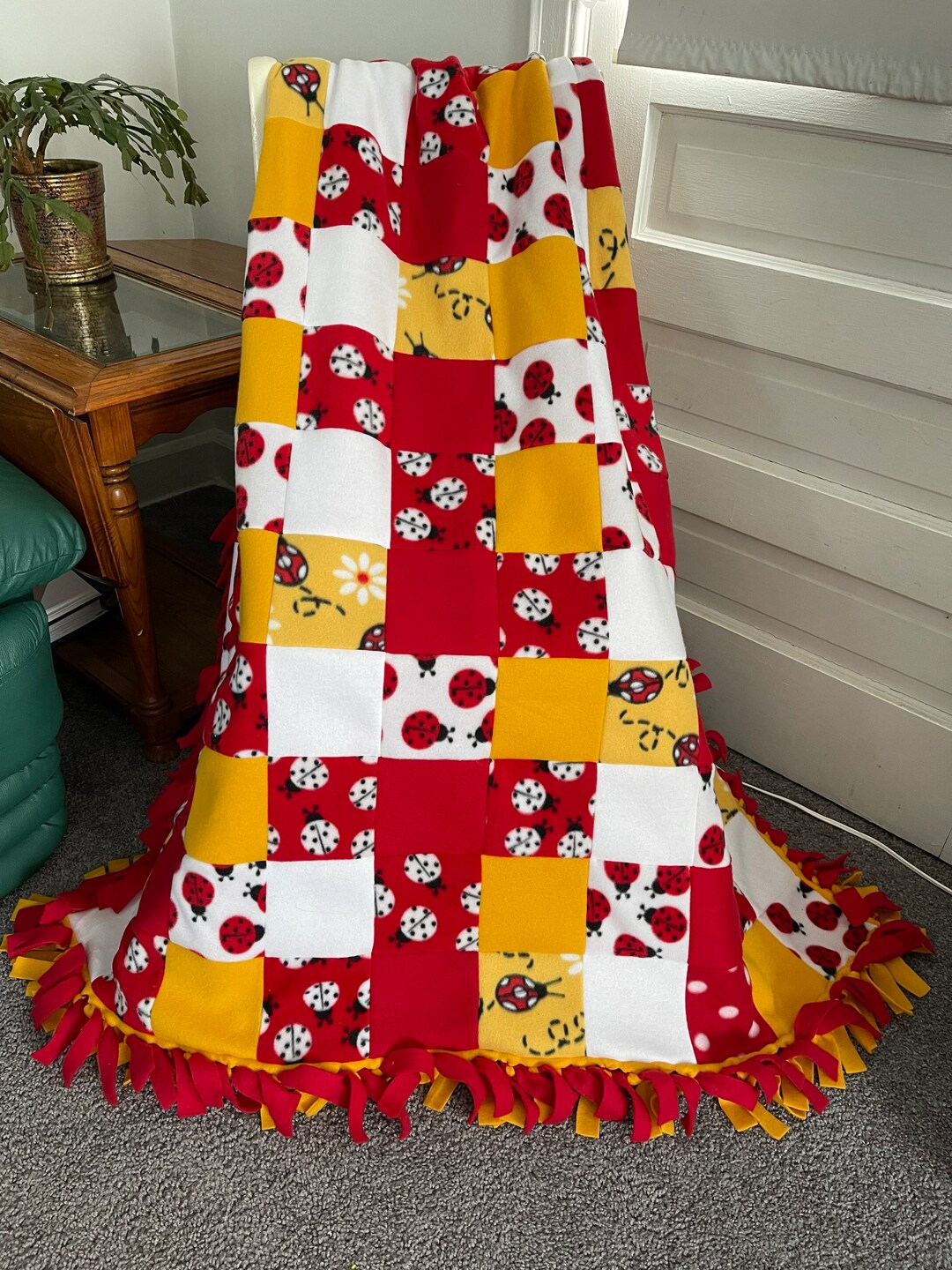 PATCHWORK LADYBUG FLEECE Blanket - Etsy