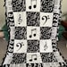 MUSIC NOTE and GUITAR Fleece Blanket - Etsy