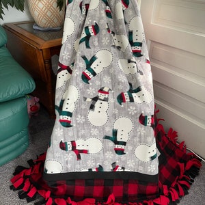 SNOWMEN FLEECE BLANKETS - Etsy