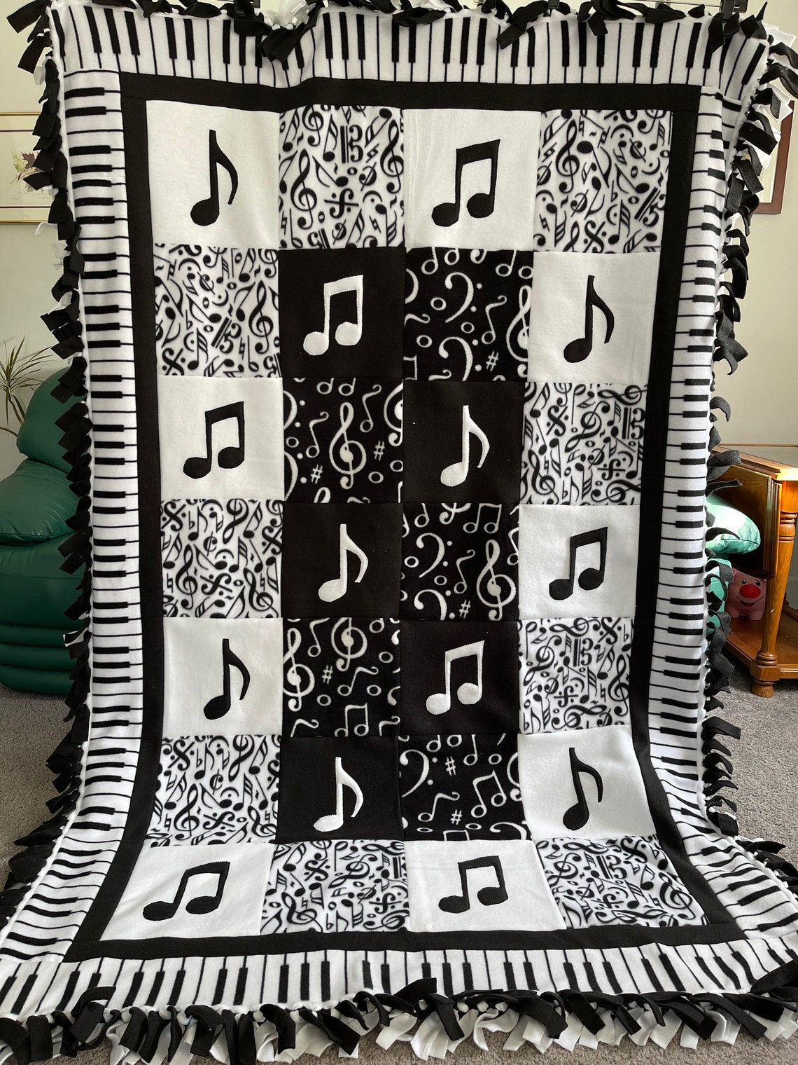 MUSIC NOTES FLEECE Blanket - Etsy