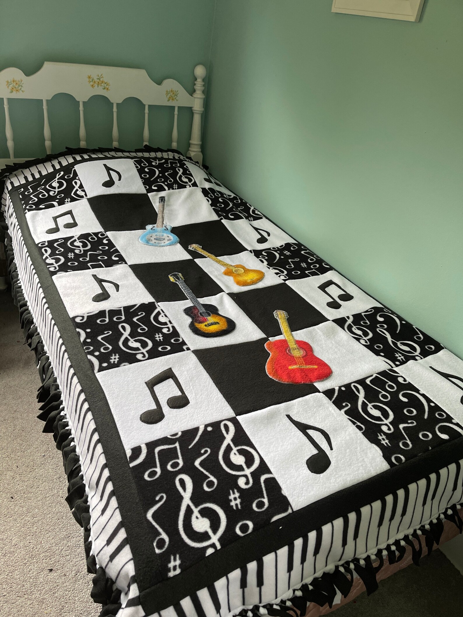 MUSIC NOTE and GUITAR Fleece Blanket - Etsy