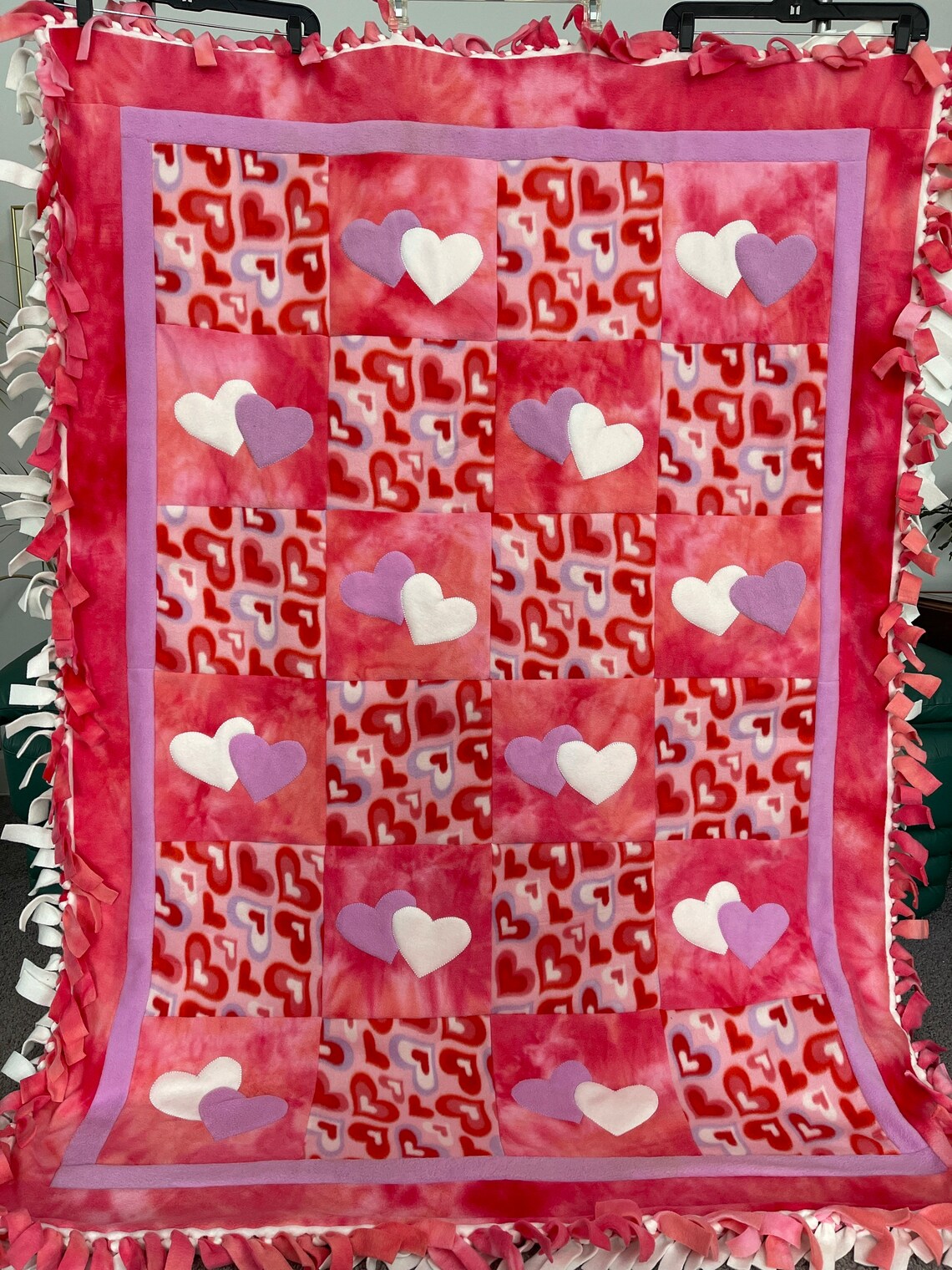 VALENTINE HEARTS FLEECE Throw - Etsy