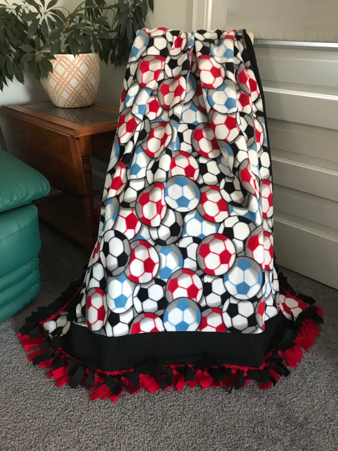 SOCCER BALLS FLEECE Blanket - Etsy