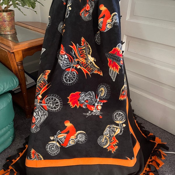 Harley Davidson Fleece Blanket - Etsy