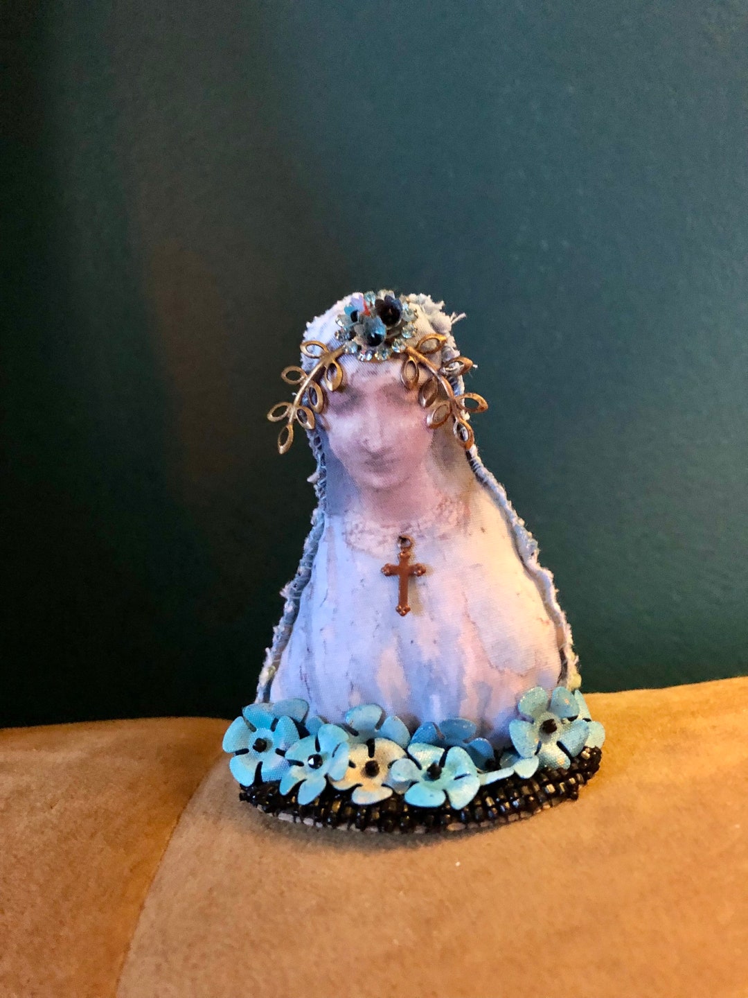 Beautiful Virgin Mary Hand Stitched and Vintage Assembled Virgin Mary ...