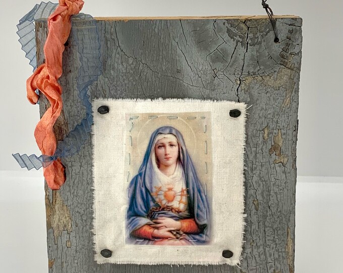 Beautiful Virgin Mary Wall Art Dominica and Marie Mixed Media Art ...
