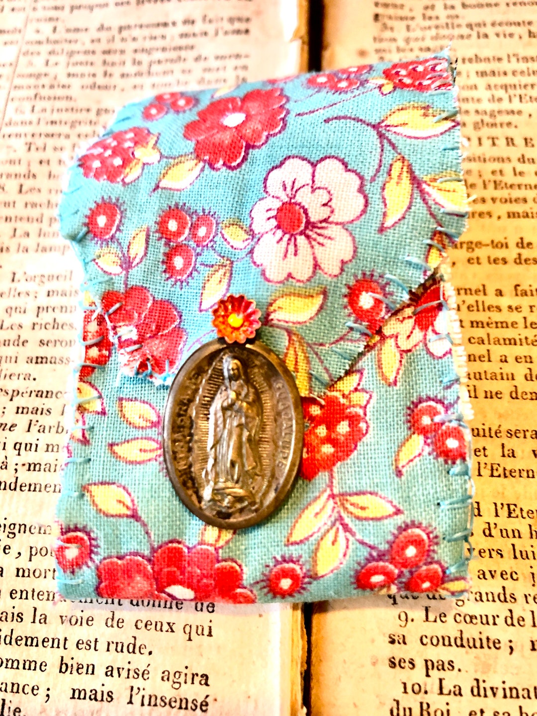 Virgin Mary Pocket Shrine Hand Stitched Travel Shrine Catholic Gifts ...