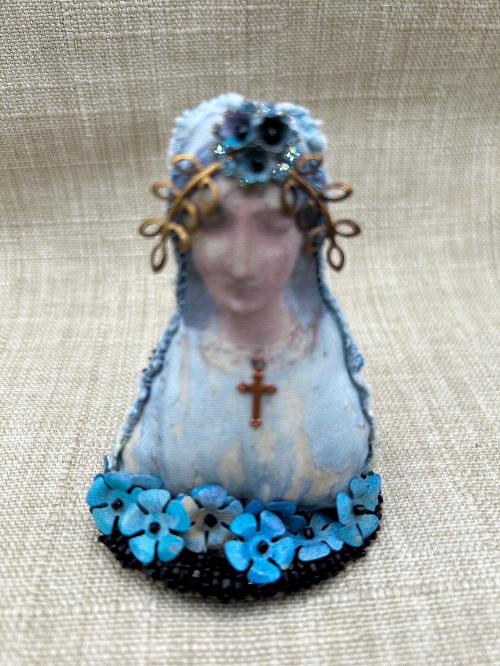 Beautiful Virgin Mary - Hand Stitched and Vintage Assembled Virgin Mary ...