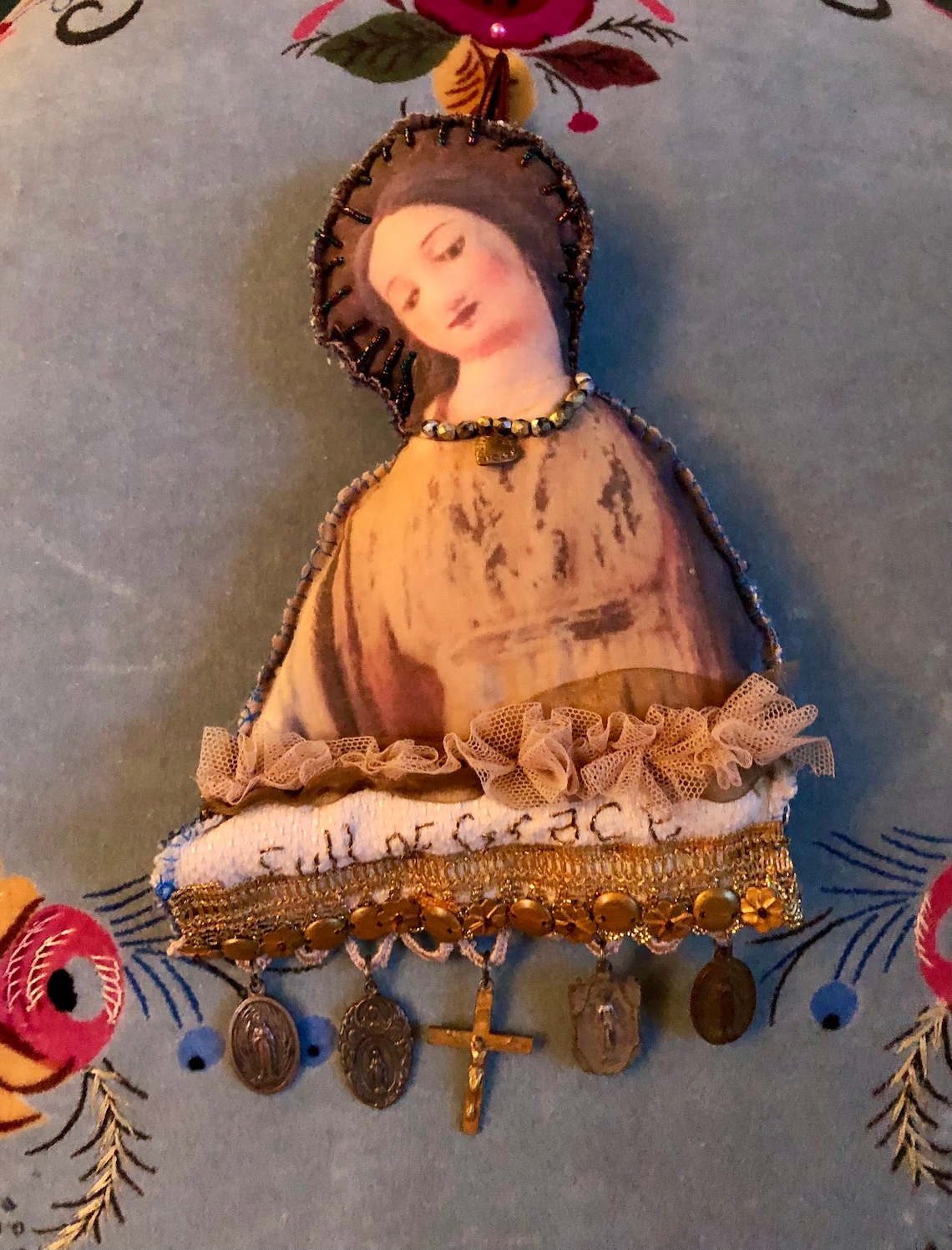 Virgin Mary Hanging Diana D Darden Hand Stitched Virgin - Etsy