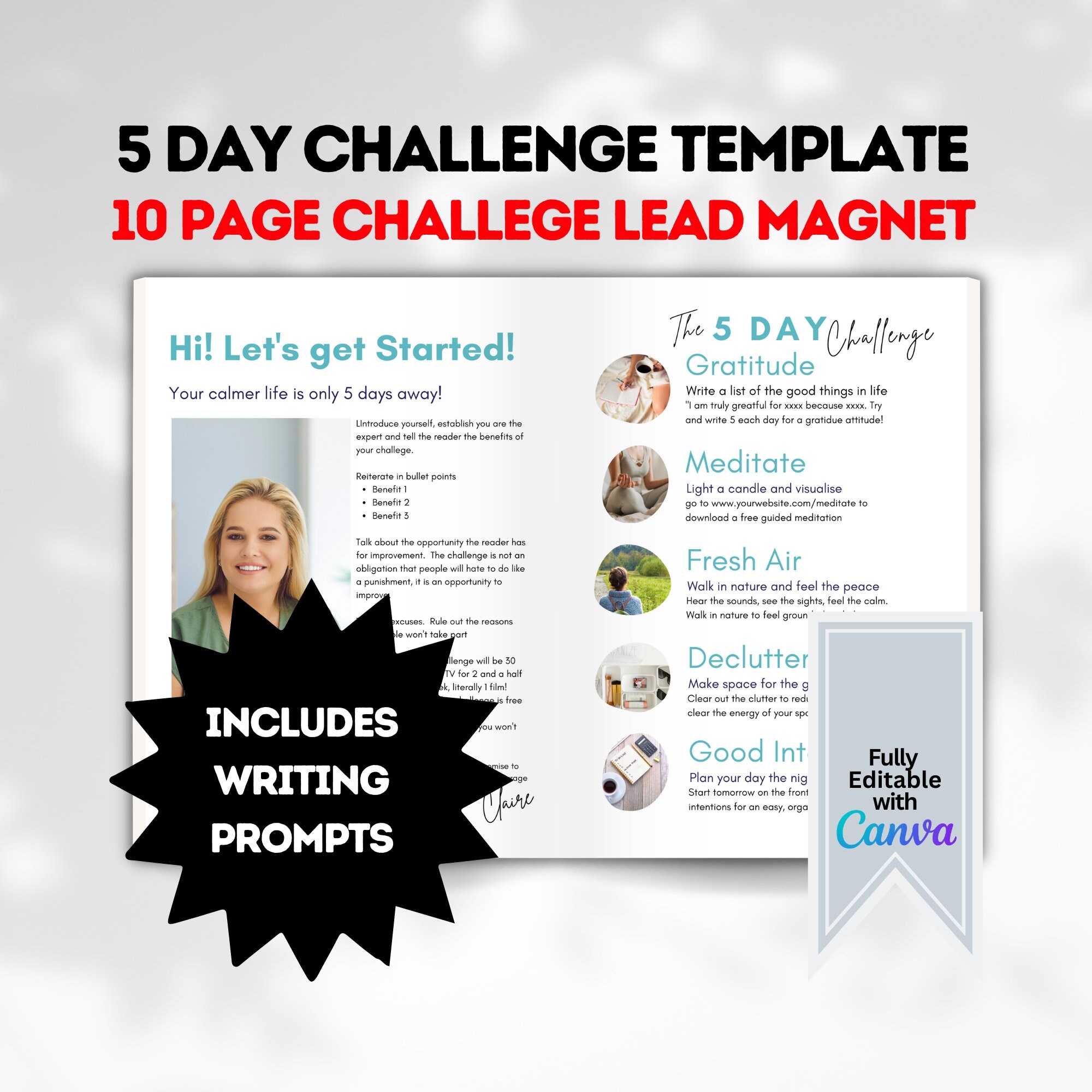 Challenge Template Lead Magnet for Fitness Coach, Life Coach or ...