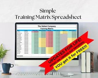 Employee Training Matrix, Excel Spreadsheet Training Tracker, Training ...