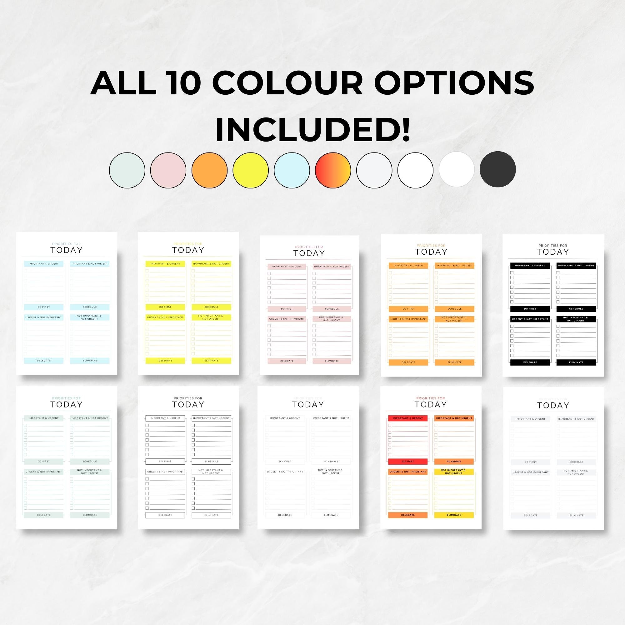 Eisenhower Matrix Printable to Do List With Tick Boxes for Any Digital ...