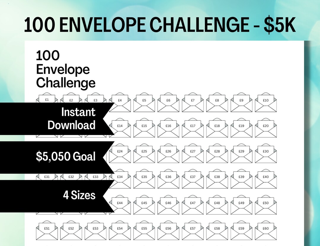 5K Money Saving Tracker Printable. Savings Goal Printable. - Etsy