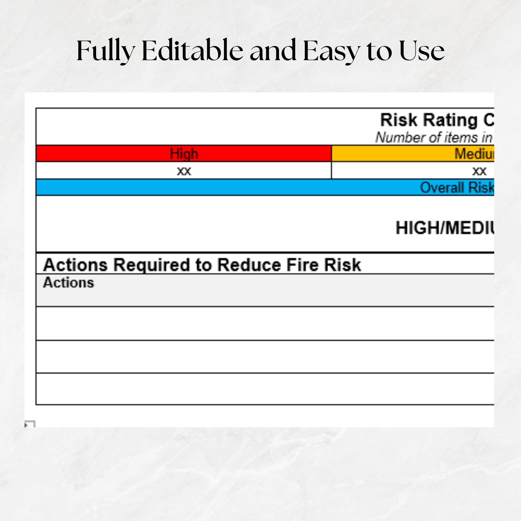 Construction Site Fire Risk Assessment Template Instructions and ...