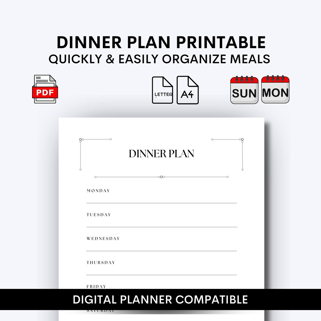Printable Weekly Meal Planner. Healthy Meal Prep Digital Download ...