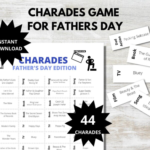 Fathers Day Charades - Etsy