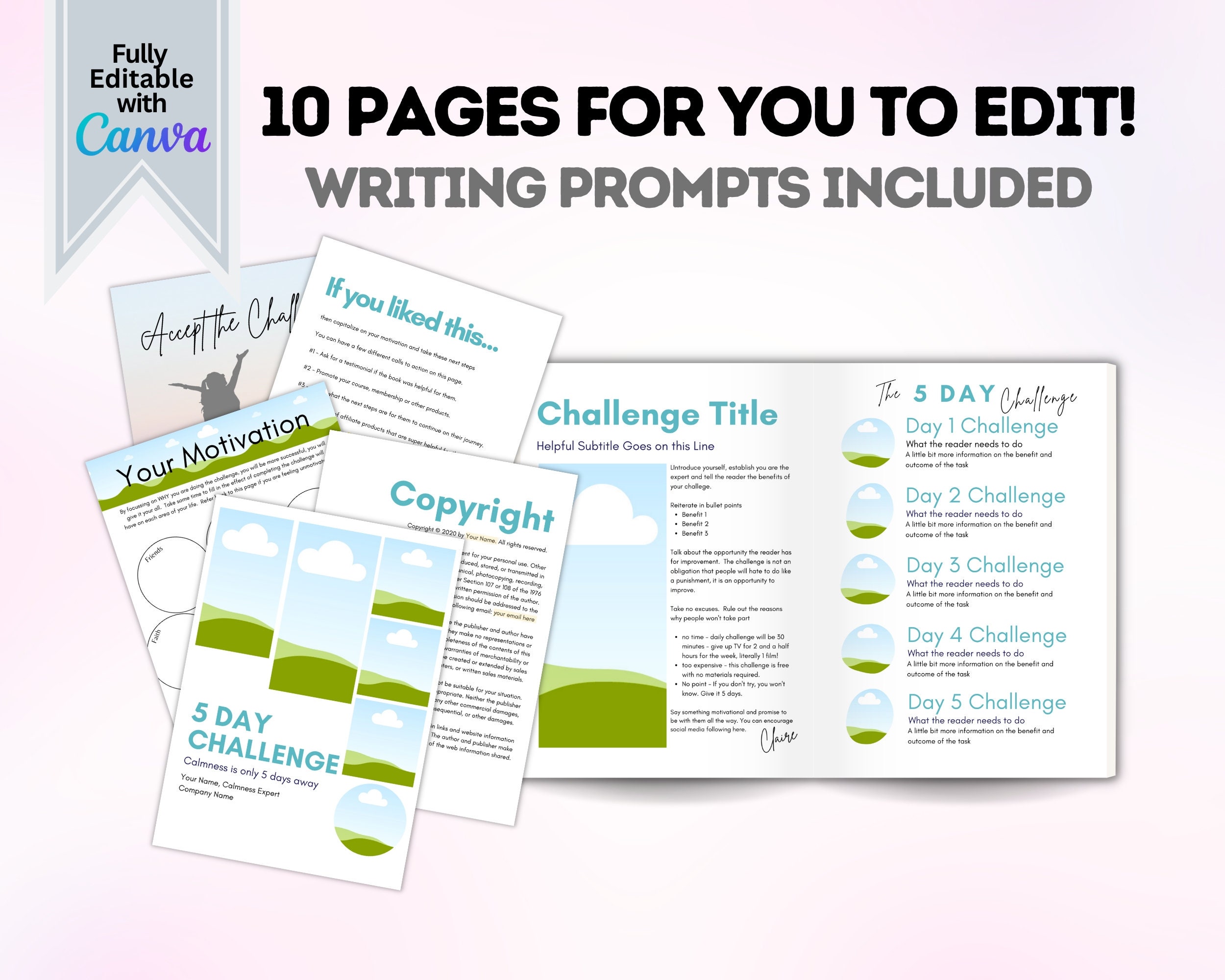 Challenge Template Lead Magnet for Fitness Coach, Life Coach or ...