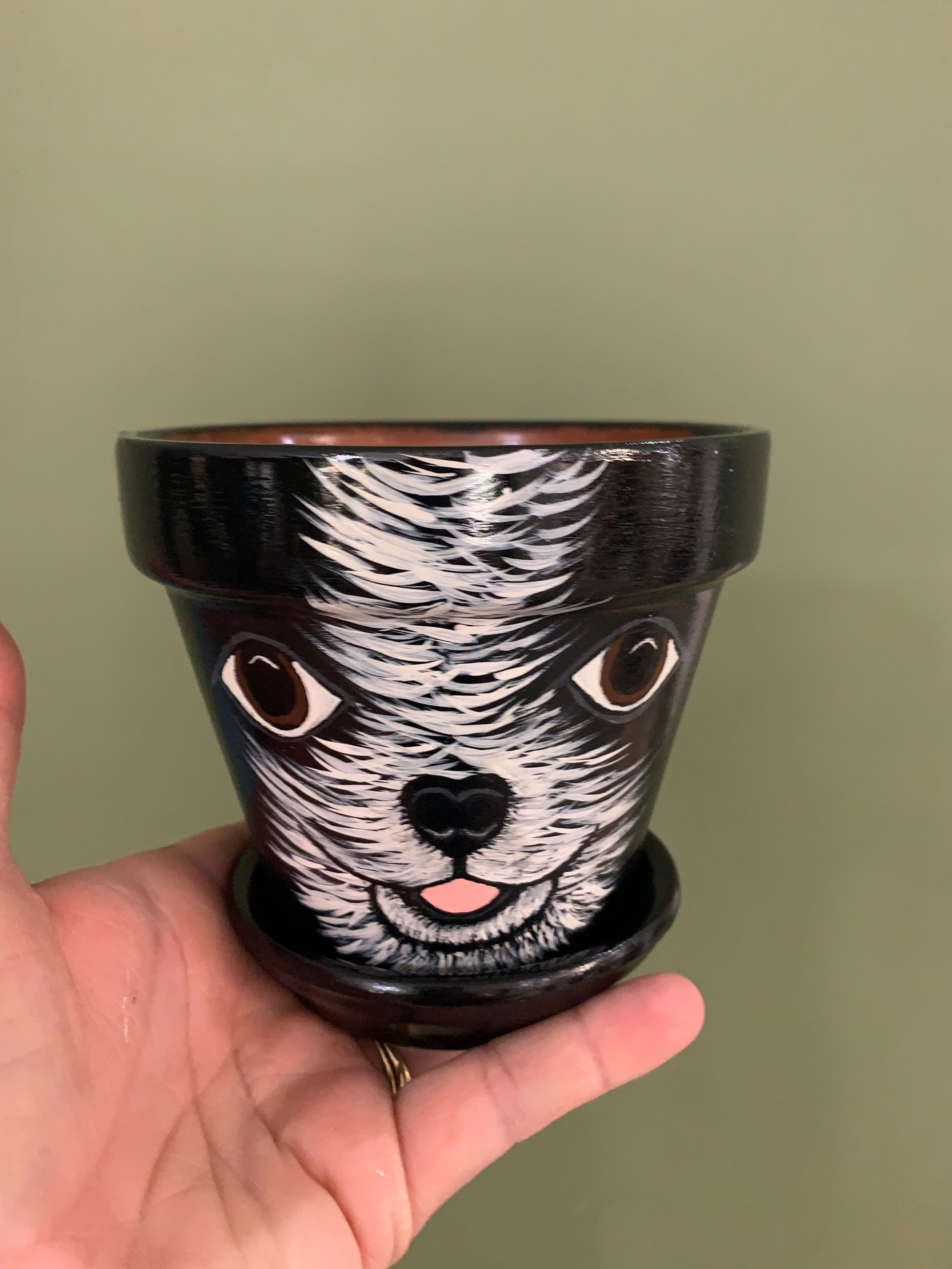 Planters & Pots Plant Accessories Clay Pot Dog 4 inch etna.com.pe