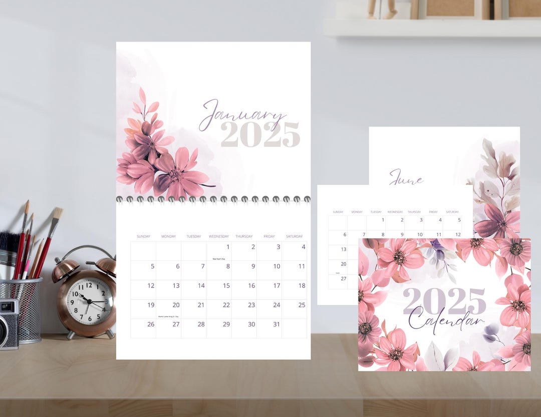 2025 Illustrated Floral Calendar: A Year of Artistic Blooms - Etsy