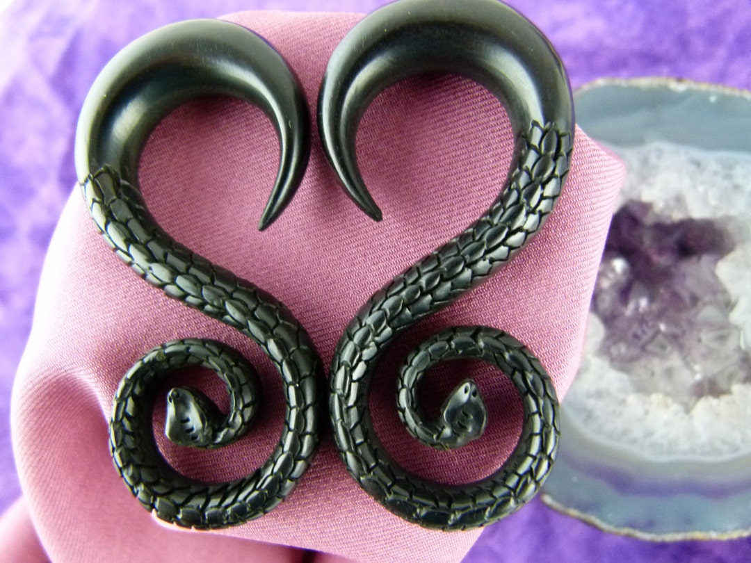 00g Serpent Stretch Earrings 00 Gauge Stretching Plug - Etsy