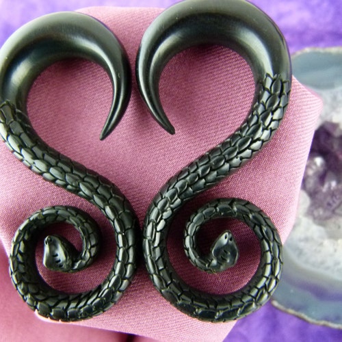 00g Serpent Stretch Earrings 00 Gauge Stretching Plug | Etsy