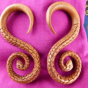 Serpent Plug 2g Earrings 2 Gauge Snake Stretching Plug Earrings 6mm ...