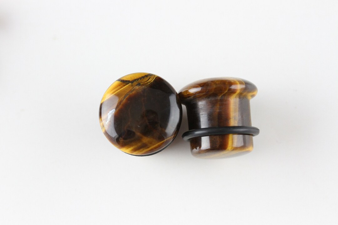 Single Flare Tigers Eye Plugs for Stretched Ears pair PH130 - Etsy