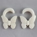 6mm White Butterfly Plugs 2 Gauge Carved Bone Butterfly - Etsy