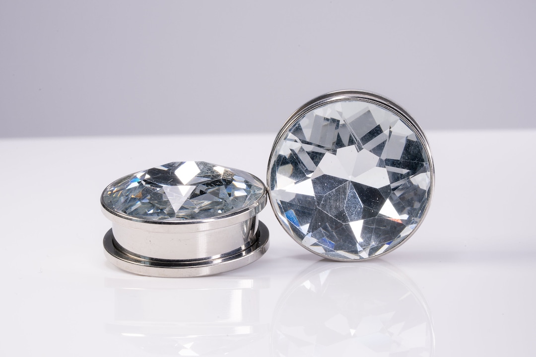 Bling Bling Stainless Steel Plugs - Screw on Plugs (pair) - PSS59 - Etsy