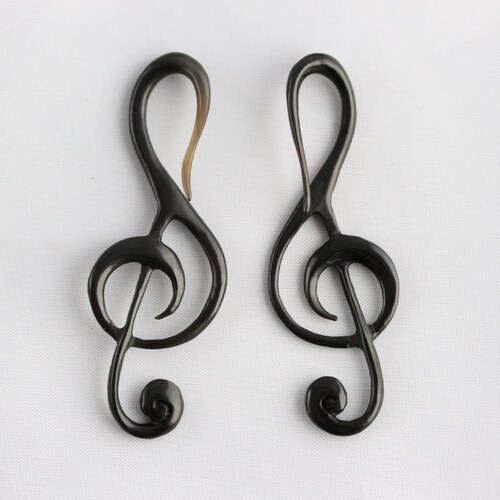 8g Treble Clef Earring Plug Hangers pair 3 Mm Music Note - Etsy