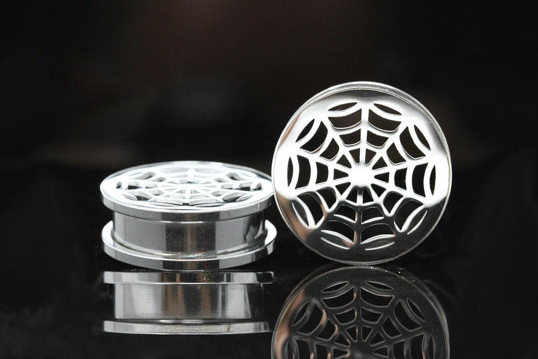 Spider Web Stainless Steel Plugs - Screw on (pair) - PSS53 - Etsy