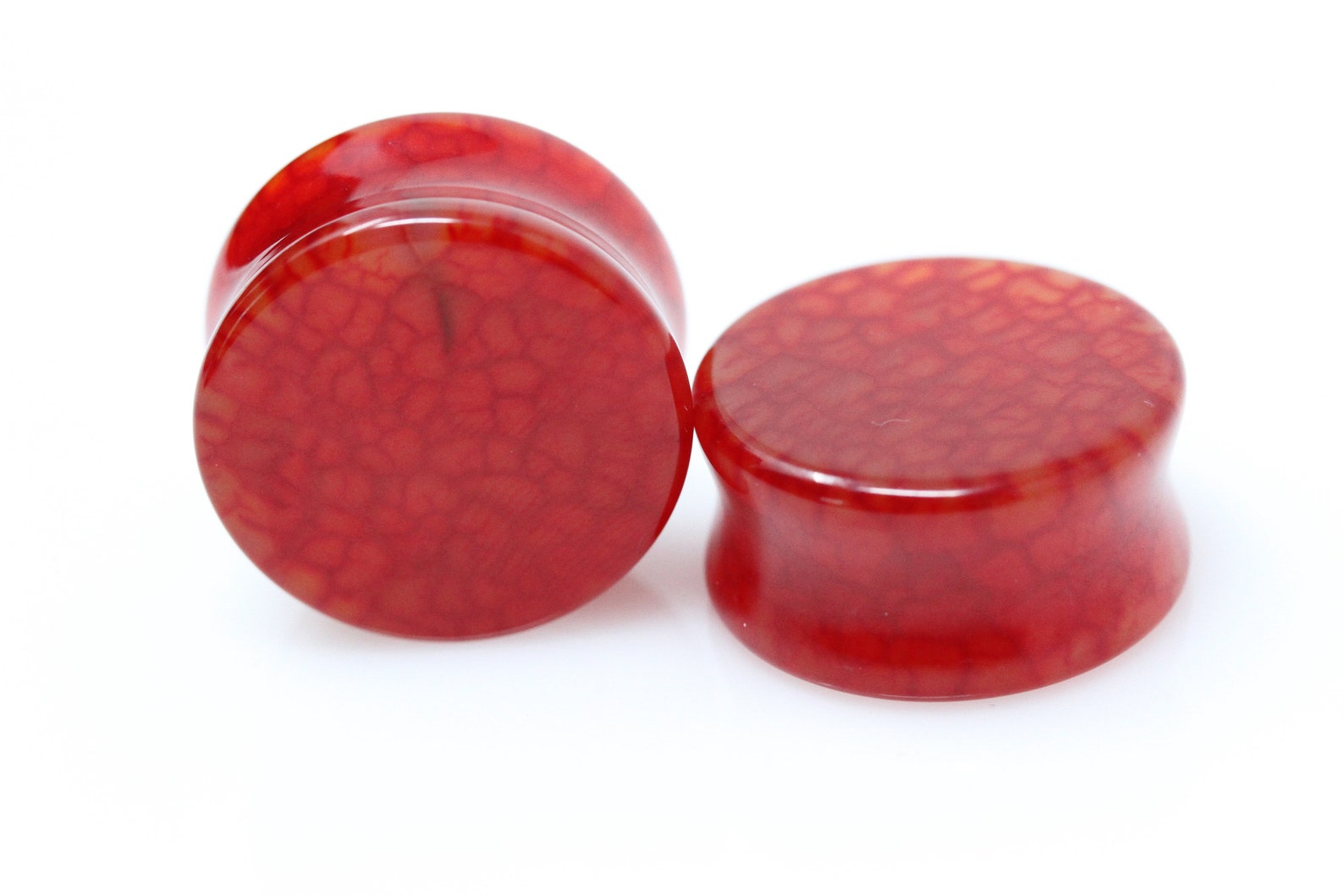 Red Dragon Glass Plugs for Stretched Ears Red Glass Plugs - Etsy