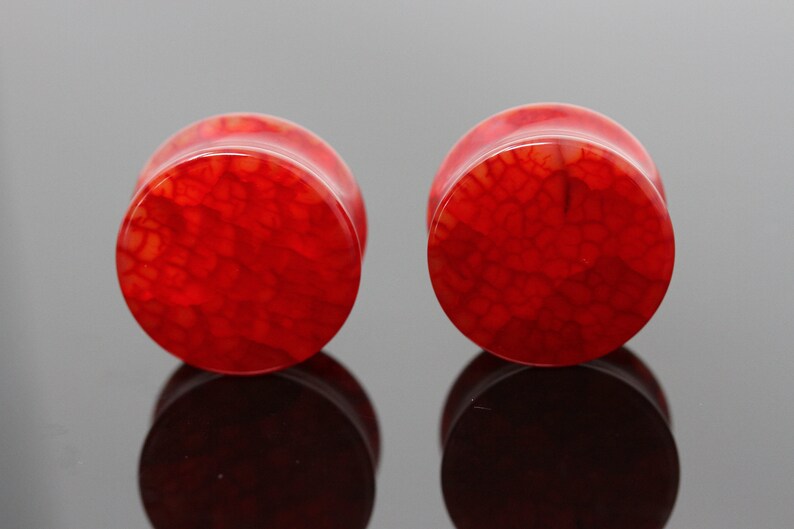 Red Dragon Glass Plugs for Stretched Ears Red Glass Plugs - Etsy
