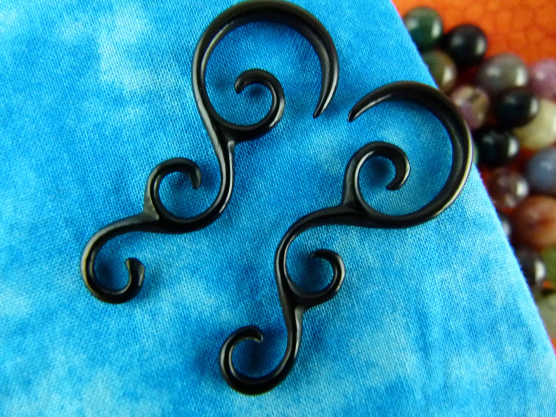 8g Horn Starter Stretch Earrings 8 Gauge Horn Earring Tribal - Etsy