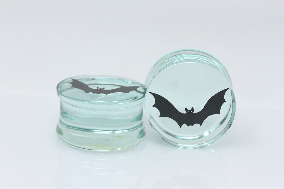 Bat Glass Plugs (pair) - G042 - Etsy