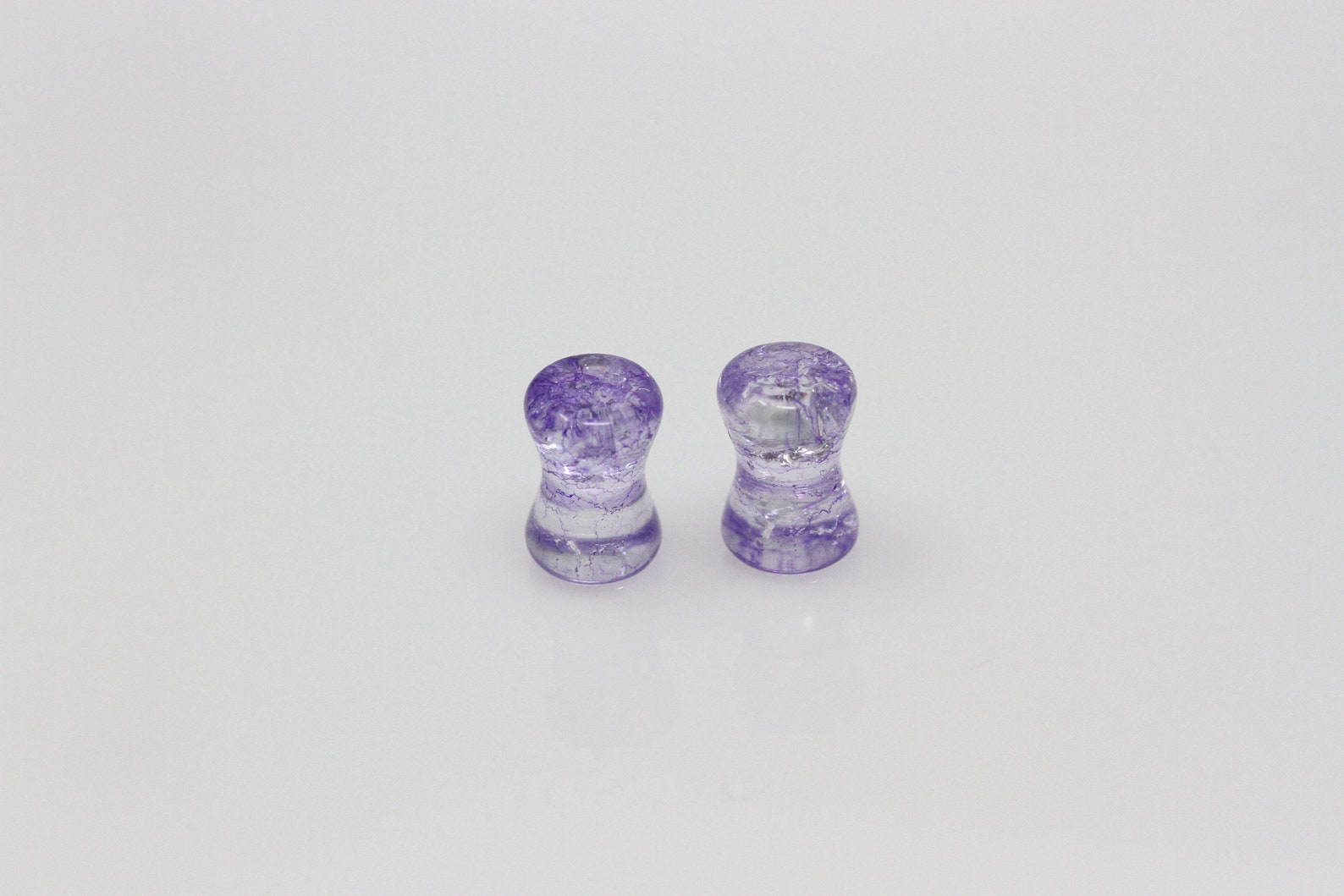 Purple Shattered Glass Plugs for Stretched Ears pair PH114 - Etsy