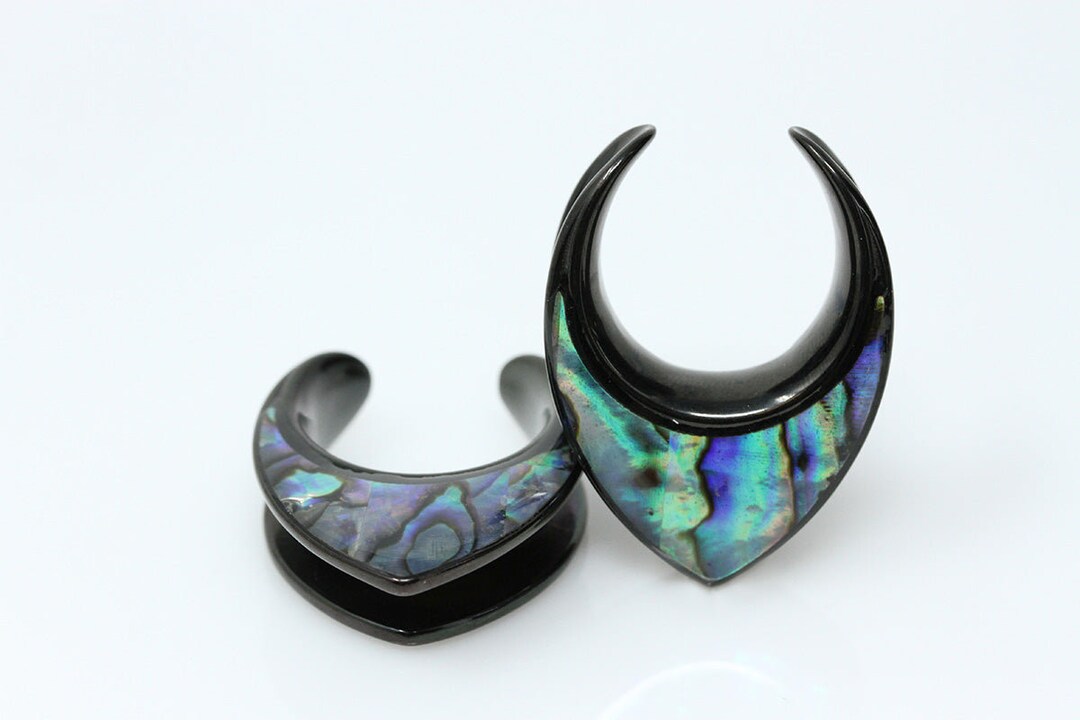 Abalone Black Steel Ear Saddles (pair) - PSS168 - Etsy