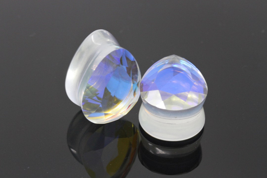 Happy Teardrop Plugs - Faceted Cut- (pair) - PH85 - Etsy
