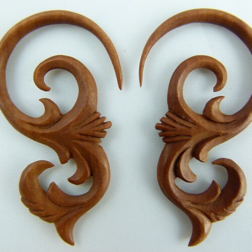 3mm Wood Earrings 8 Gauge Ear Expander 8g Ear Expanders - Etsy