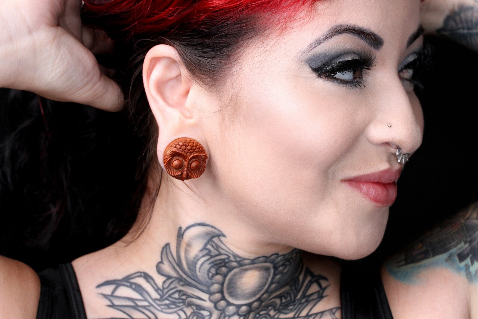 Owl Hand Carved Wood Plugs (pair) - PA11 - Etsy
