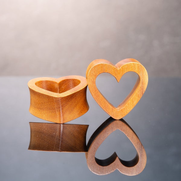 Heart Shaped Ear Tunnels - Etsy