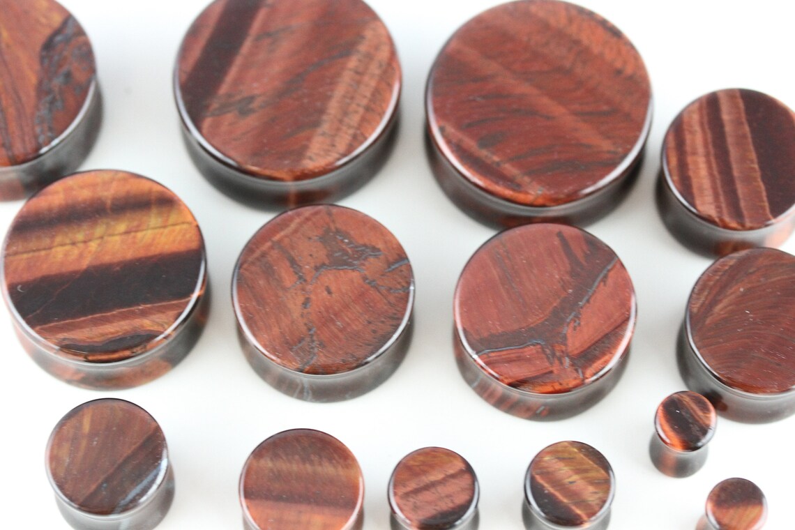 Red Tiger Eye Plugs (pair) - PH124 - Etsy