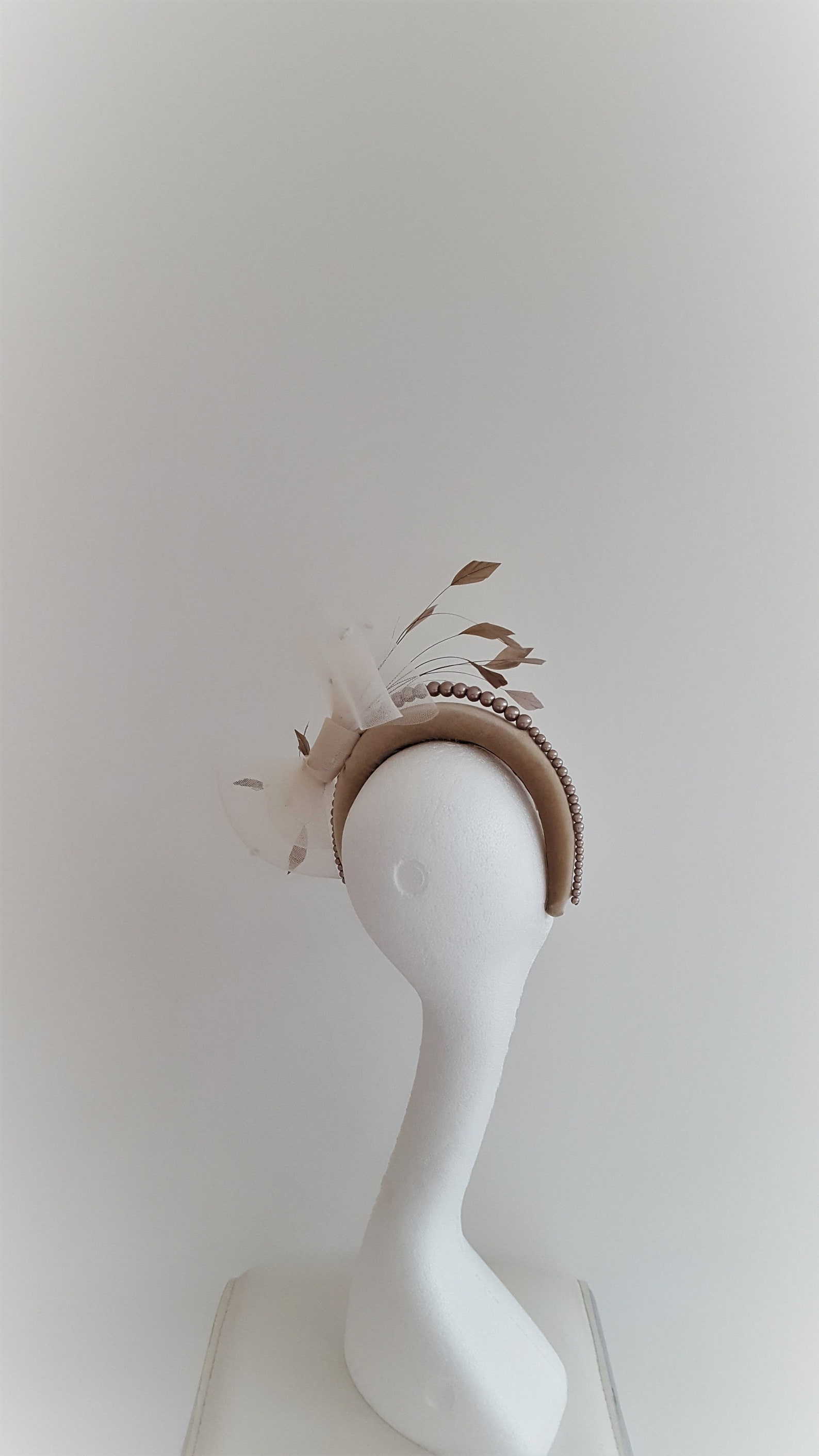Halo Headband in Coffee Latte Velvet Fascinator Weddings - Etsy