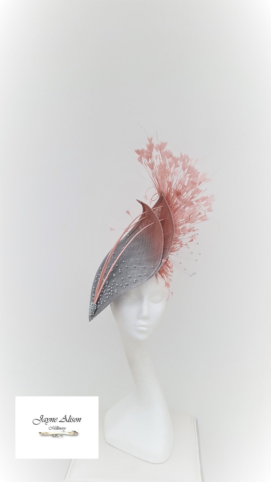 Silver & Pink Hatinator, Made to Order, Wedding Hat, Mother of the ...