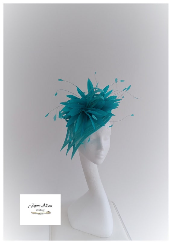 Jade Green Aqua Hatinator Wedding Fascinator Mother of the - Etsy