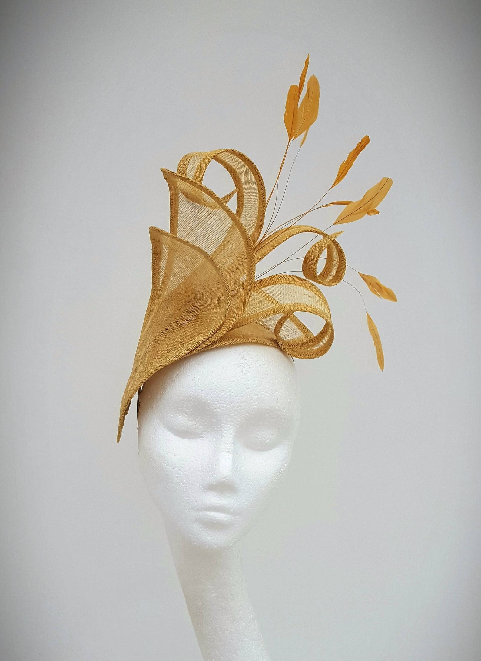 Gold Yellow Fascinator Wedding Fascinator Mother of the | Etsy